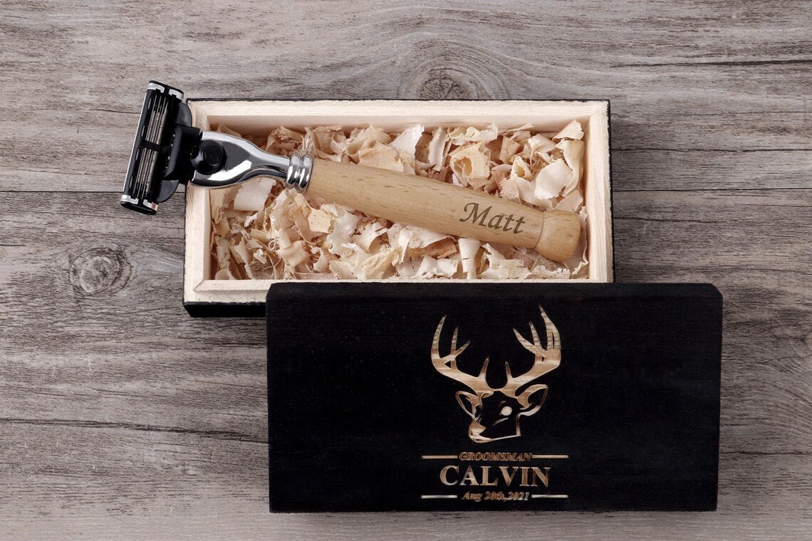 Personalized Razor, Wood Razor for Men, Groomsmen Gifts, Engraved Mens ...