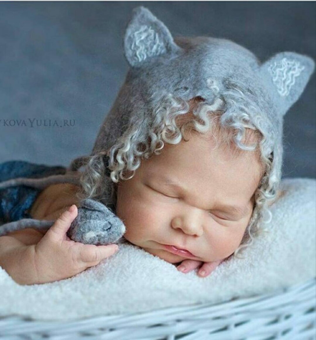 Newborn Cat Hat and Toy,newborn Felt Hat,newborn Felted Cap,newborn ...