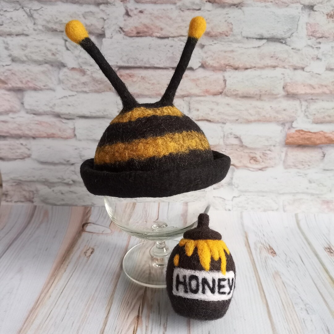 Newborn Felt Hat of Bee,felt Beehive,felt Jar of Honey and Bees, Felt ...