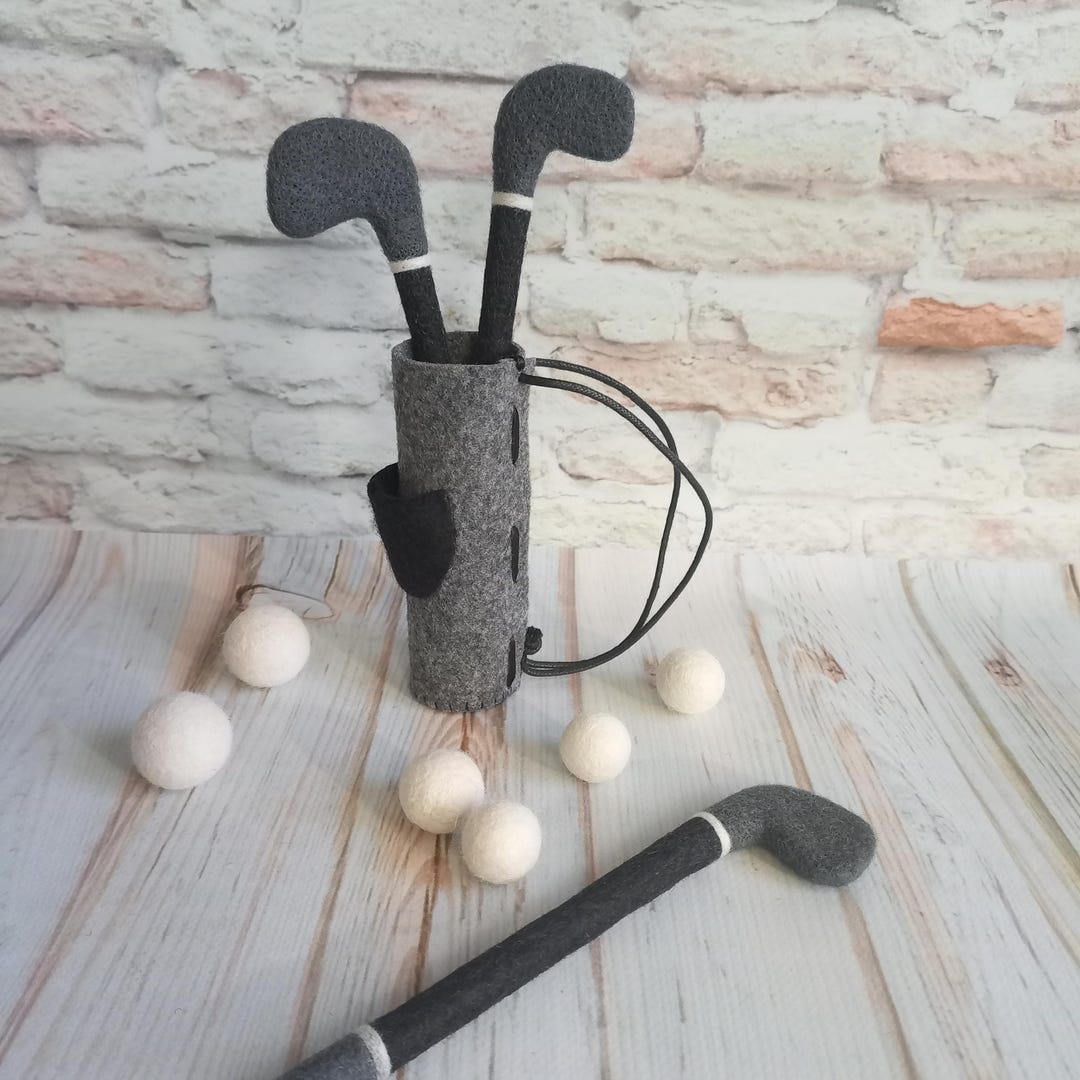 Newborn Felted Golf Set Felt Golf Club Golf Ball Newborn Golfer Felted ...