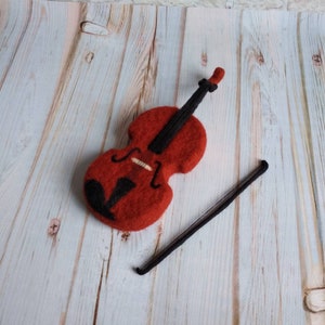 Newborn Felted Violin&bow,violin Sheet Music,newborn Violinist, Felted ...