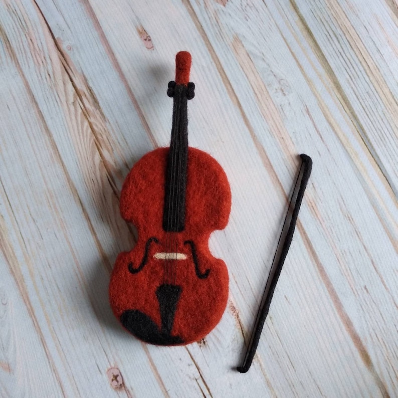 Newborn Felted Violin&bowviolin Sheet Musicnewborn | Etsy