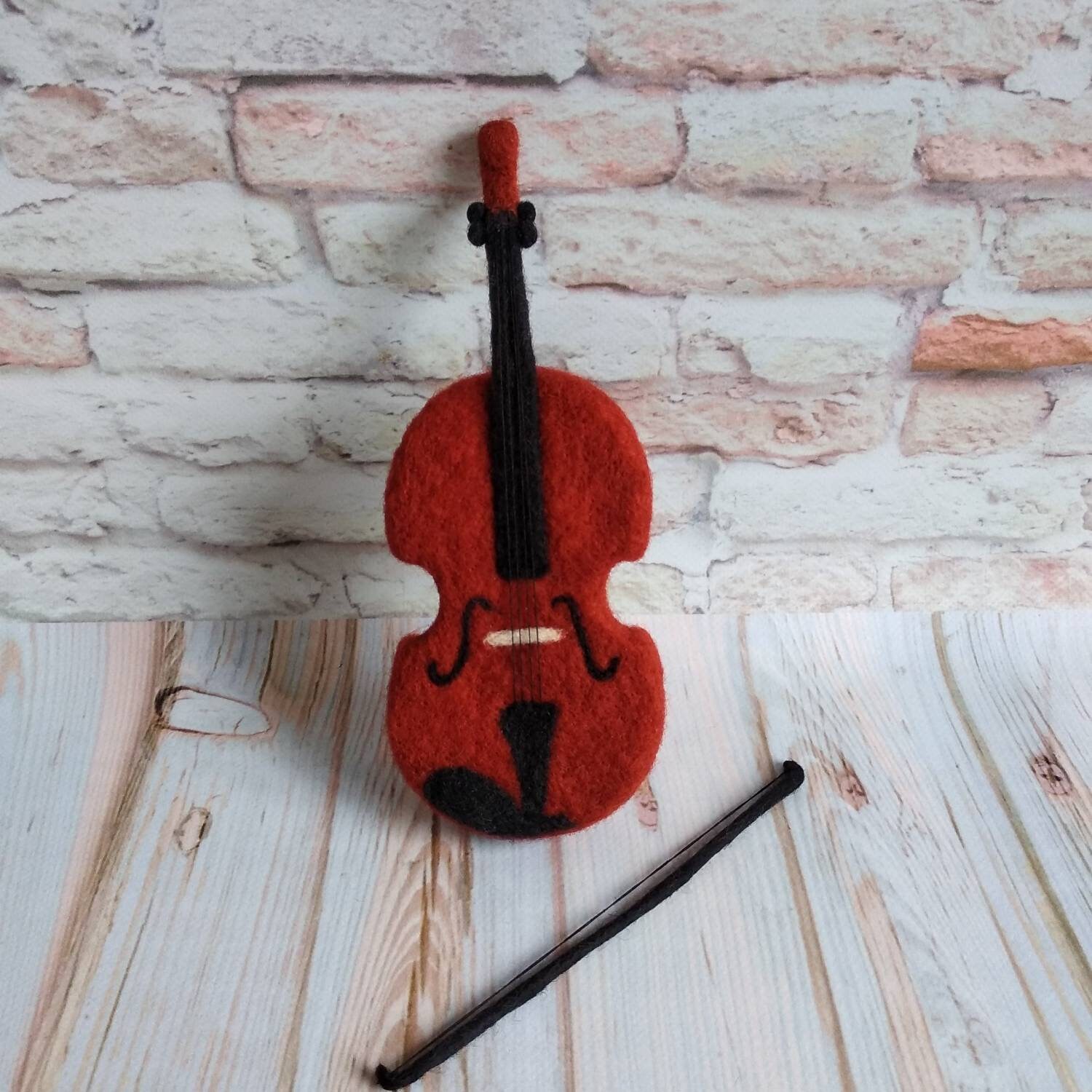 Felted Music Notes Baby Felted Violin&bow Sheet Music Newborn Violinist ...