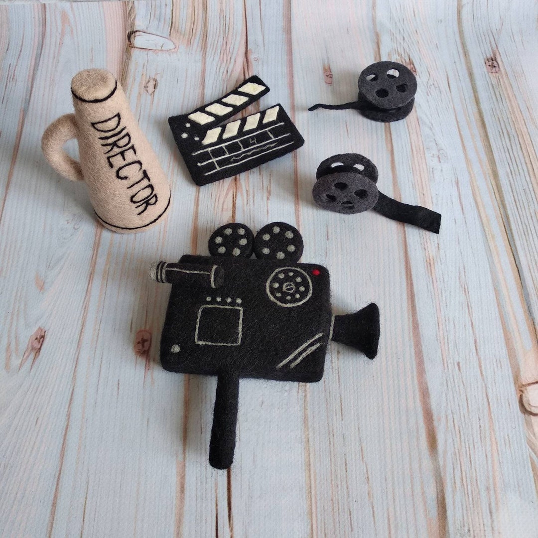 Newborn Felted Hollywood Props, Cinema Props: Video Camera, Film Reel ...