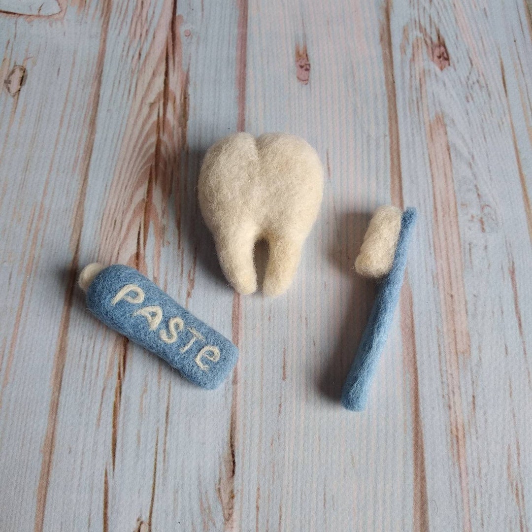 Felted Newborn Dentist Set, Dentist Felted Toothbrush, Toothpaste ...
