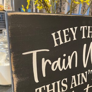 Train Wreck Sign: Hand Painted Distressed Wood, Custom Colors - Etsy