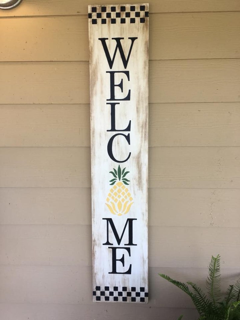 Welcome Sign With Pineapple - Etsy