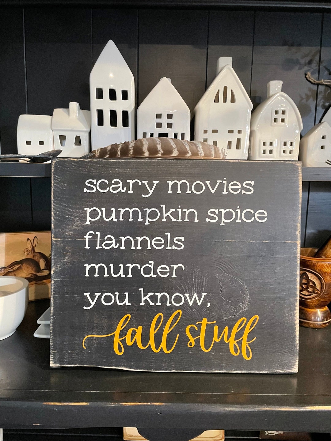 Hand Painted Fall Stuff Wood Sign: Distressed Autumn Decor - Etsy