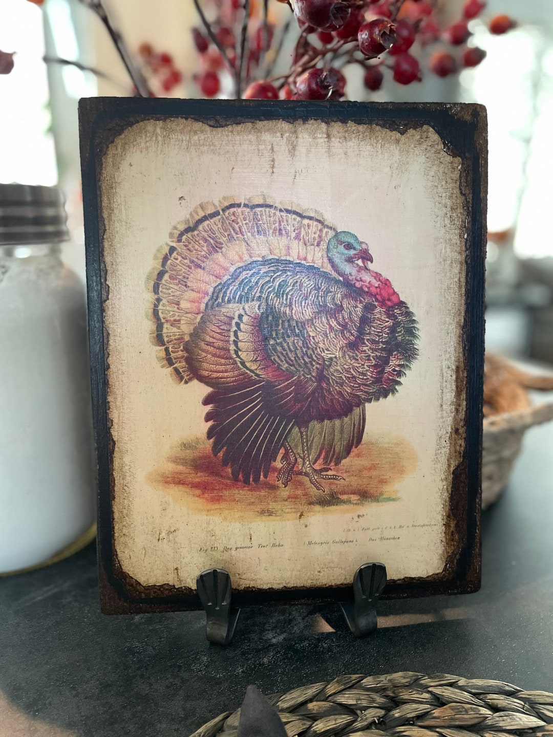 Vintage Turkey Mixed Media Sign: Reclaimed Wood Decor - Etsy