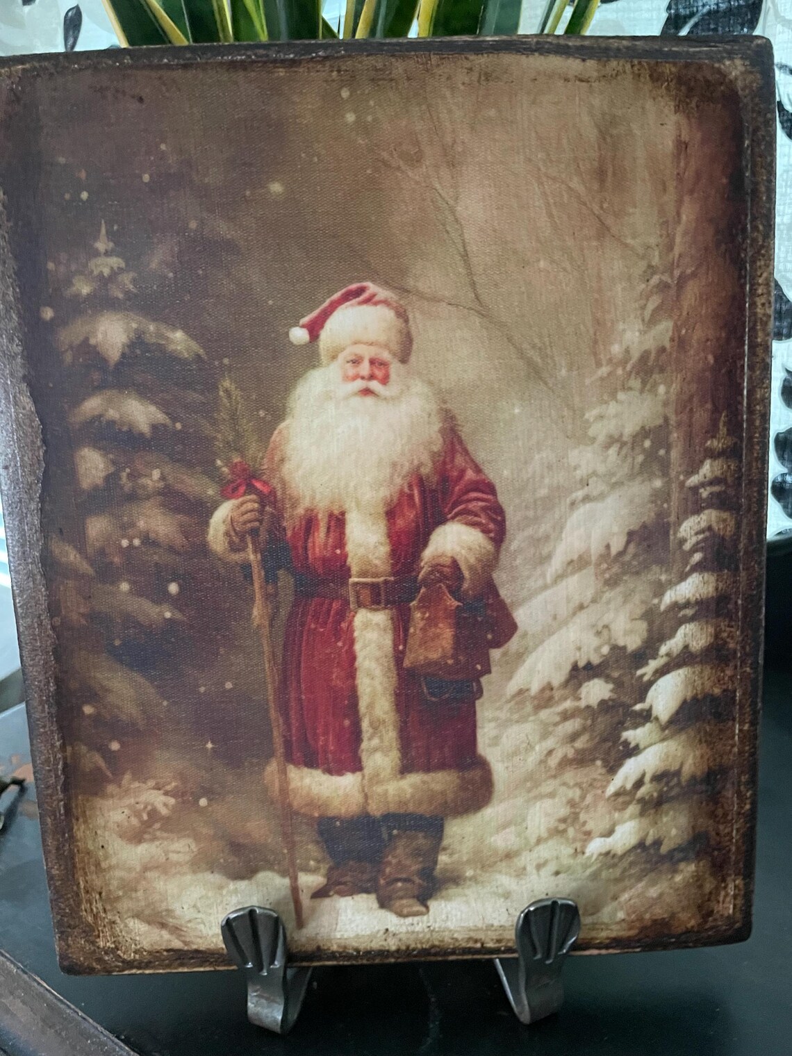 Antiqued Father Christmas Sign: Primitive Mixed Media Holiday Decor - Etsy