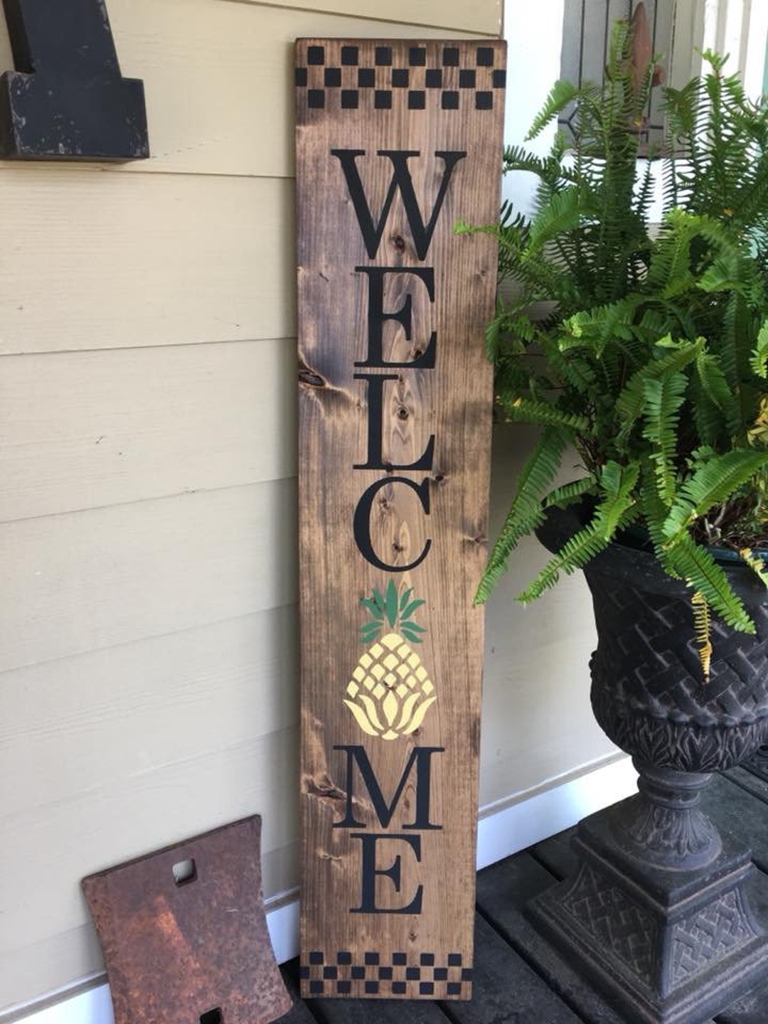 Welcome Sign With Pineapple - Etsy