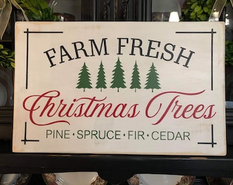 Christmas Sign, Farm Fresh Christmas Trees, 3D Sign, Christmas Decor ...