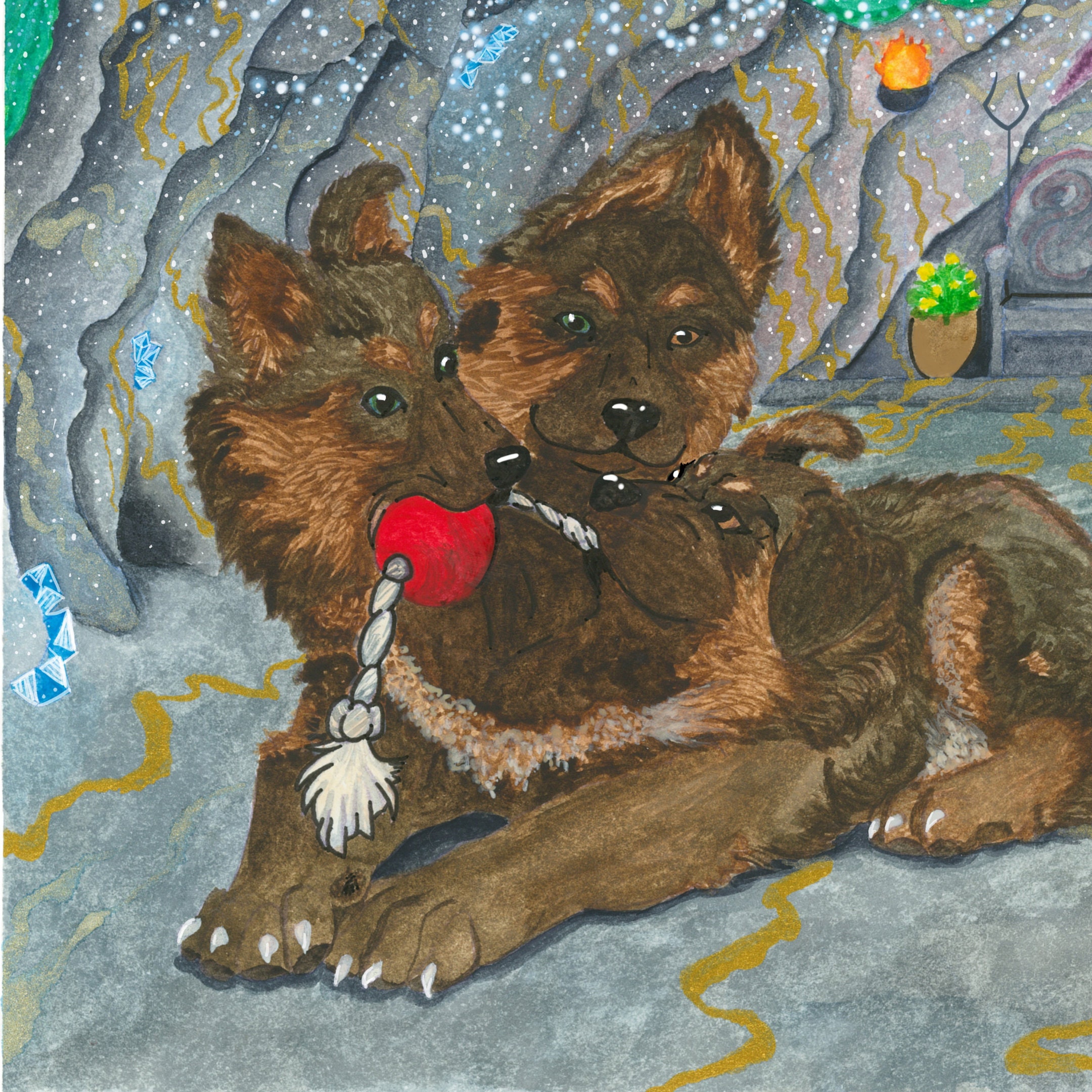 Cerberus Greek Mythology Mythical Creature Watercolor Art Print - Etsy