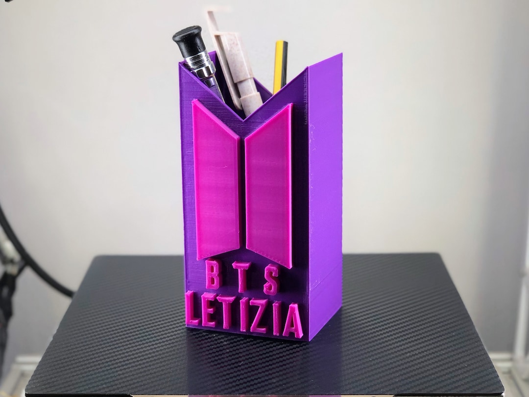 BTS Pen Holder Personalized Name, 3D Printed, Gift Idea, Pen Holder ...
