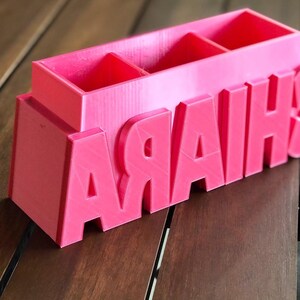 3D Printed Personalized Name Pen Holder, Gift Idea, Pen Holder, Desk ...