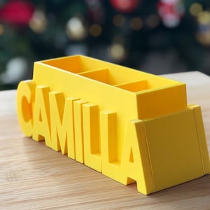 3D Printed Personalized Name Pen Holder, Gift Idea, Pen Holder, Desk ...