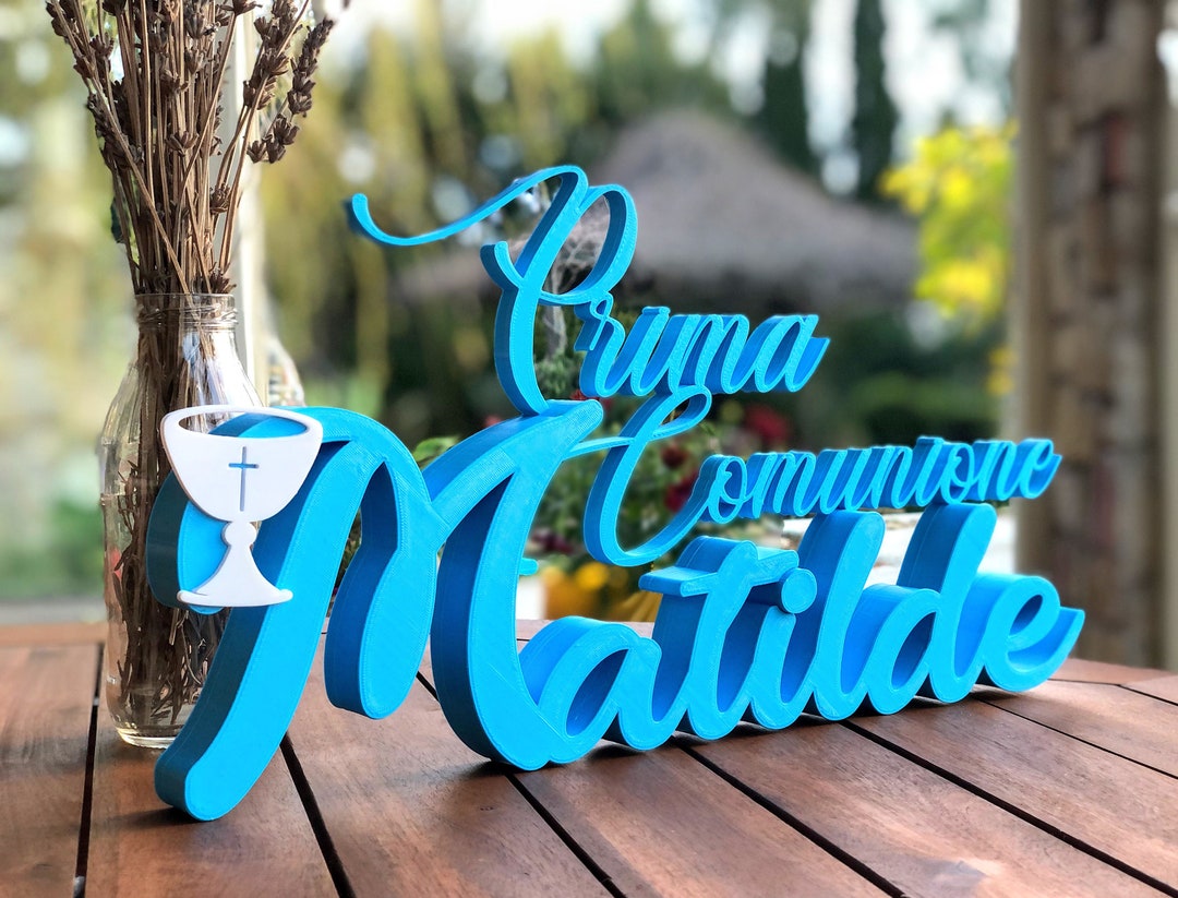 Prima Comunione con Nome da tavolo personalizzato, Scritta 3D, Nome per ...