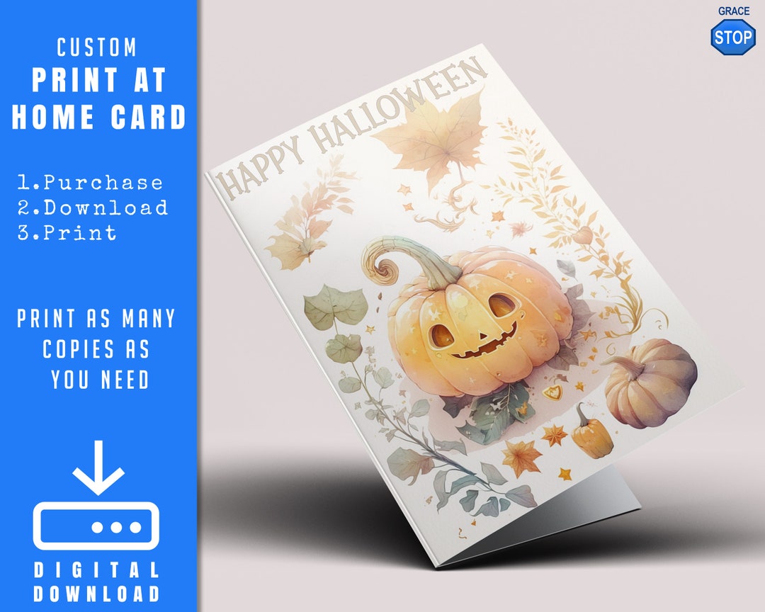 Printable Halloween Card Happy Halloween School Greeting - Etsy