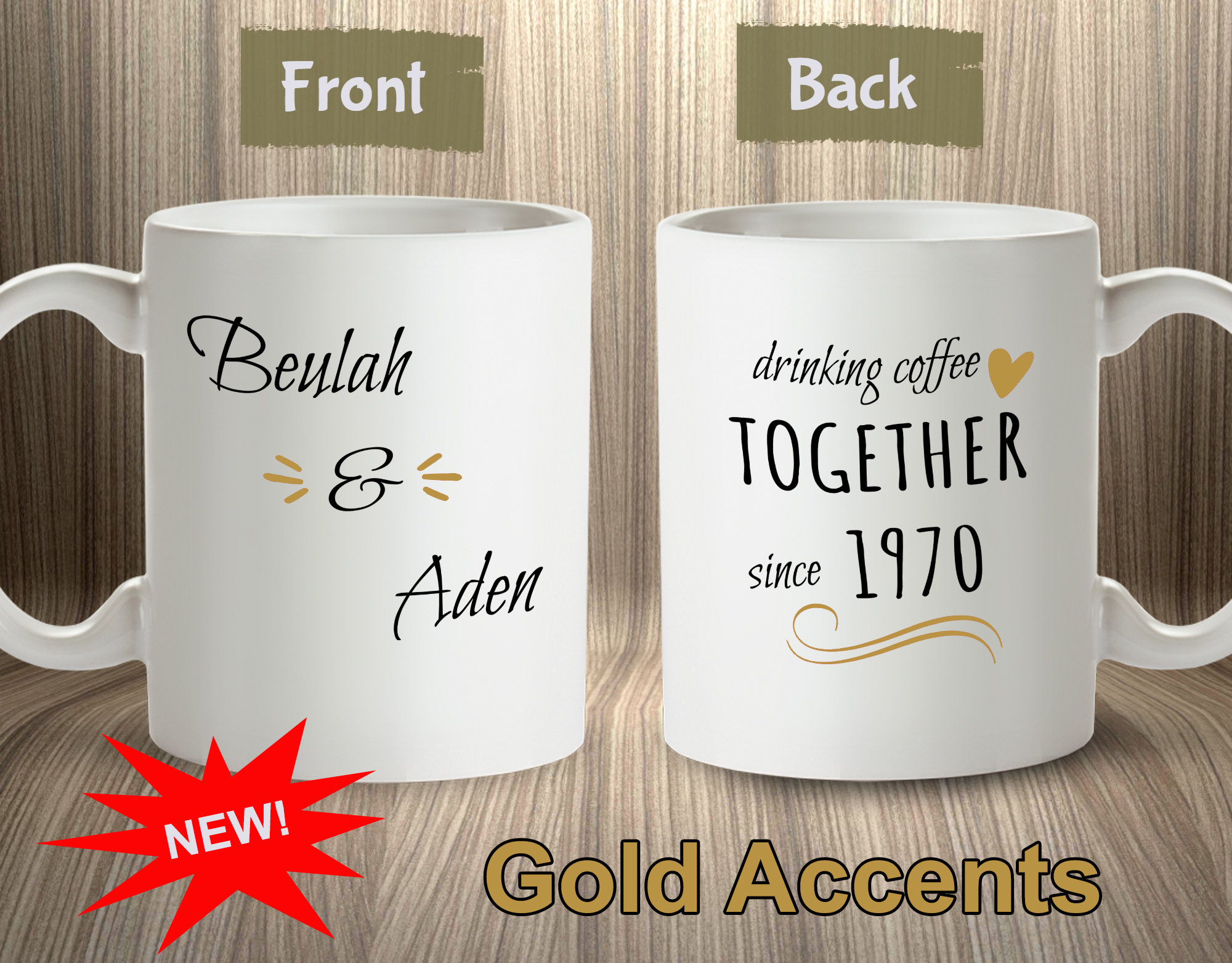 Personalized 50th Wedding Anniversary Gift Mug; Golden Anniversary ...
