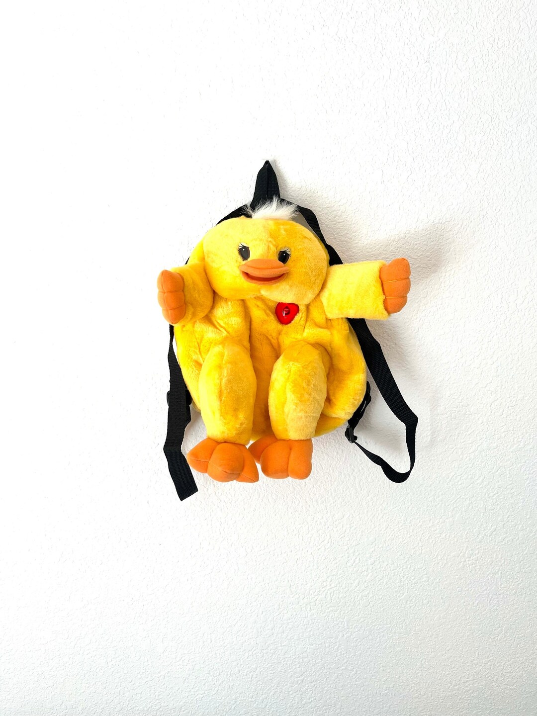 Rare Vintage 90's Backpack Duck Plush Yellow Ducky With Red Heart - Etsy