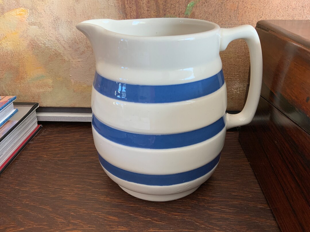 English Chefs Ware Blue & White Banded Pitcher C1950 - Etsy