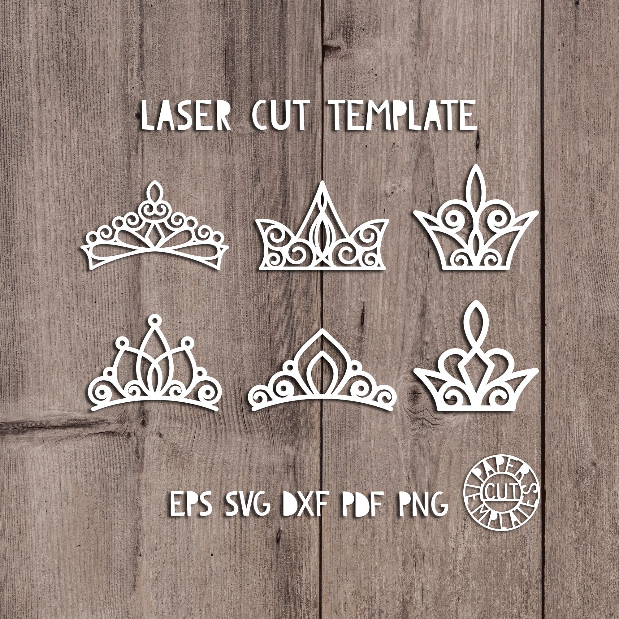 Templates of crowns for laser cutting. Stencils of princess | Etsy