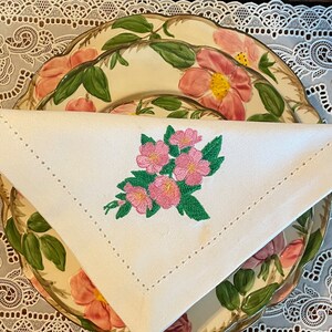 NEW Desert Rose Embroidered Napkins Complement Franciscan Collection ...
