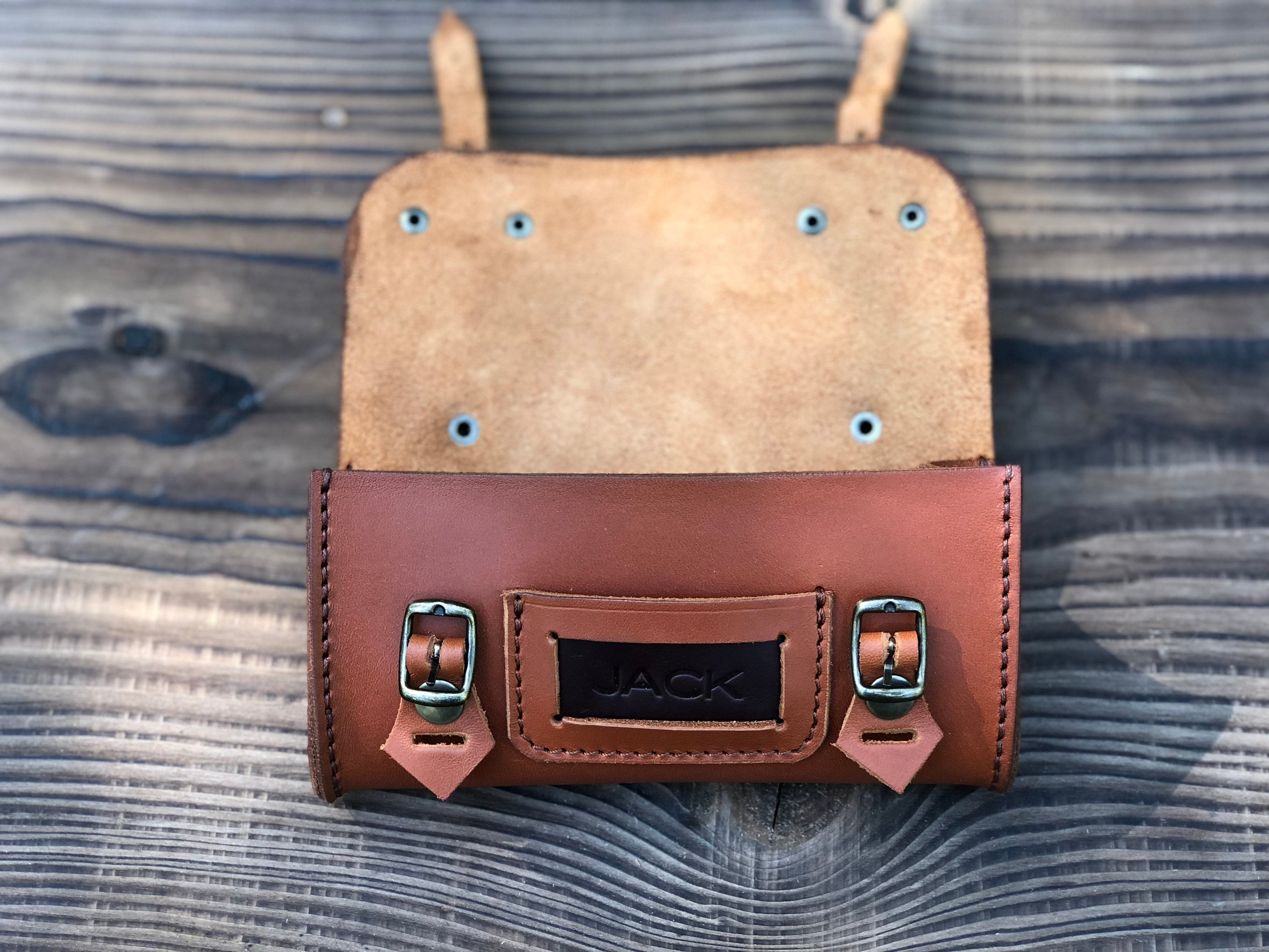 Bike Leather Bag Bike Tool Bag Brown Leather Handmade | Etsy