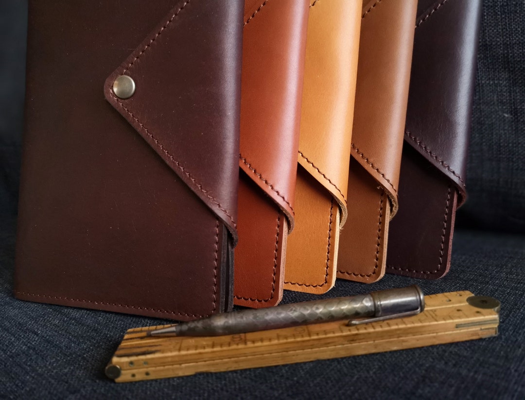Leather Notebook Cover Vegetable Tanned, for 13 X 21 Cm Travelers ...
