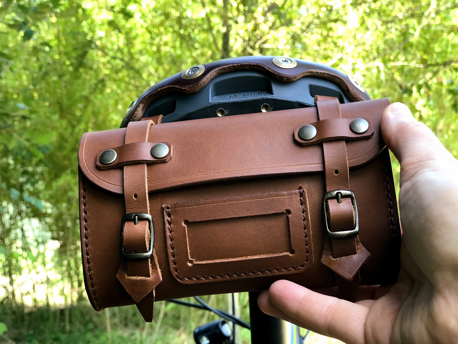 Bike Leather Bag, Bike Tool Bag, Brown Leather, Handmade Leather Bag ...
