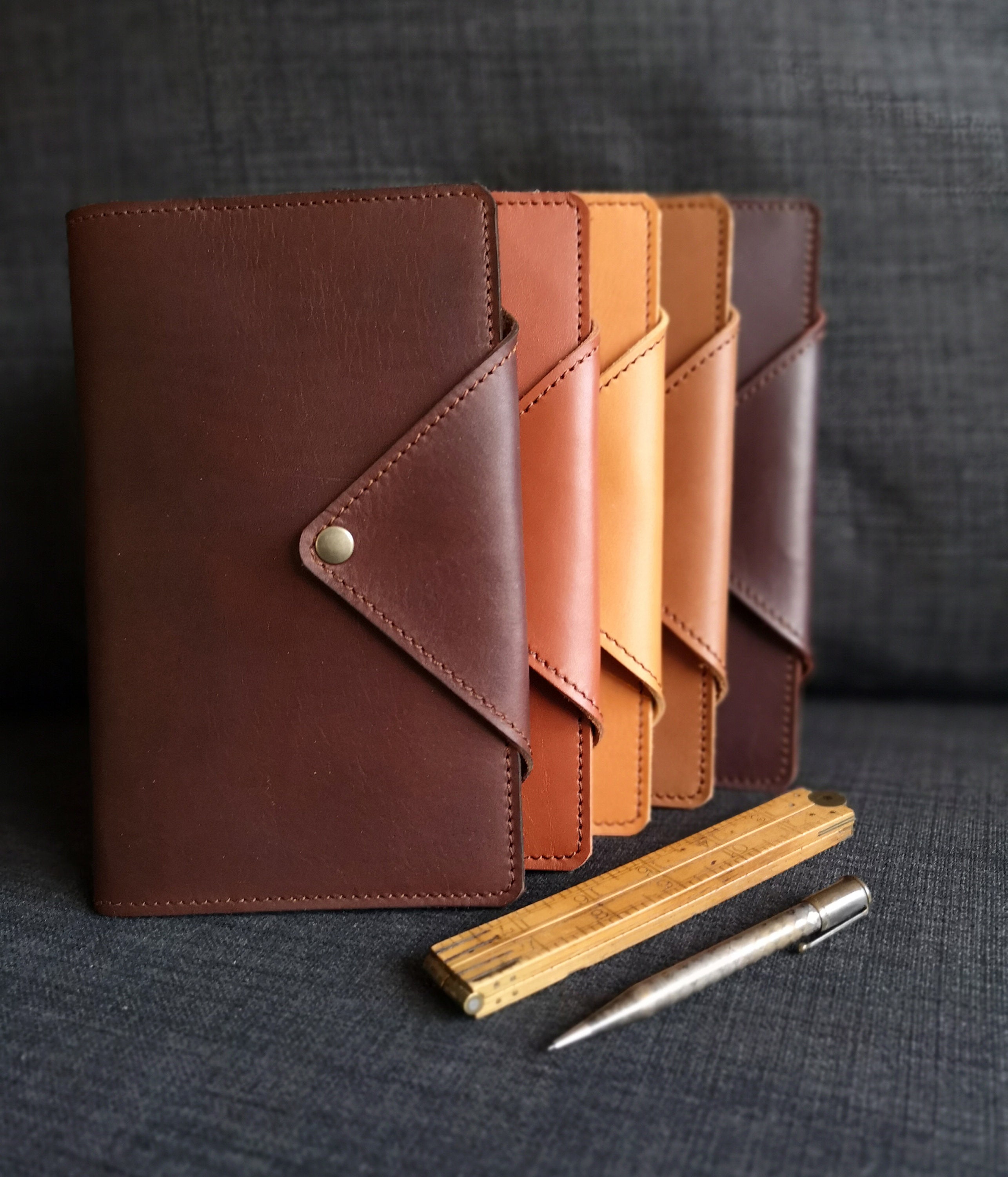 Leather Notebook Cover Vegetable Tanned, for 13 X 21 Cm Travelers ...