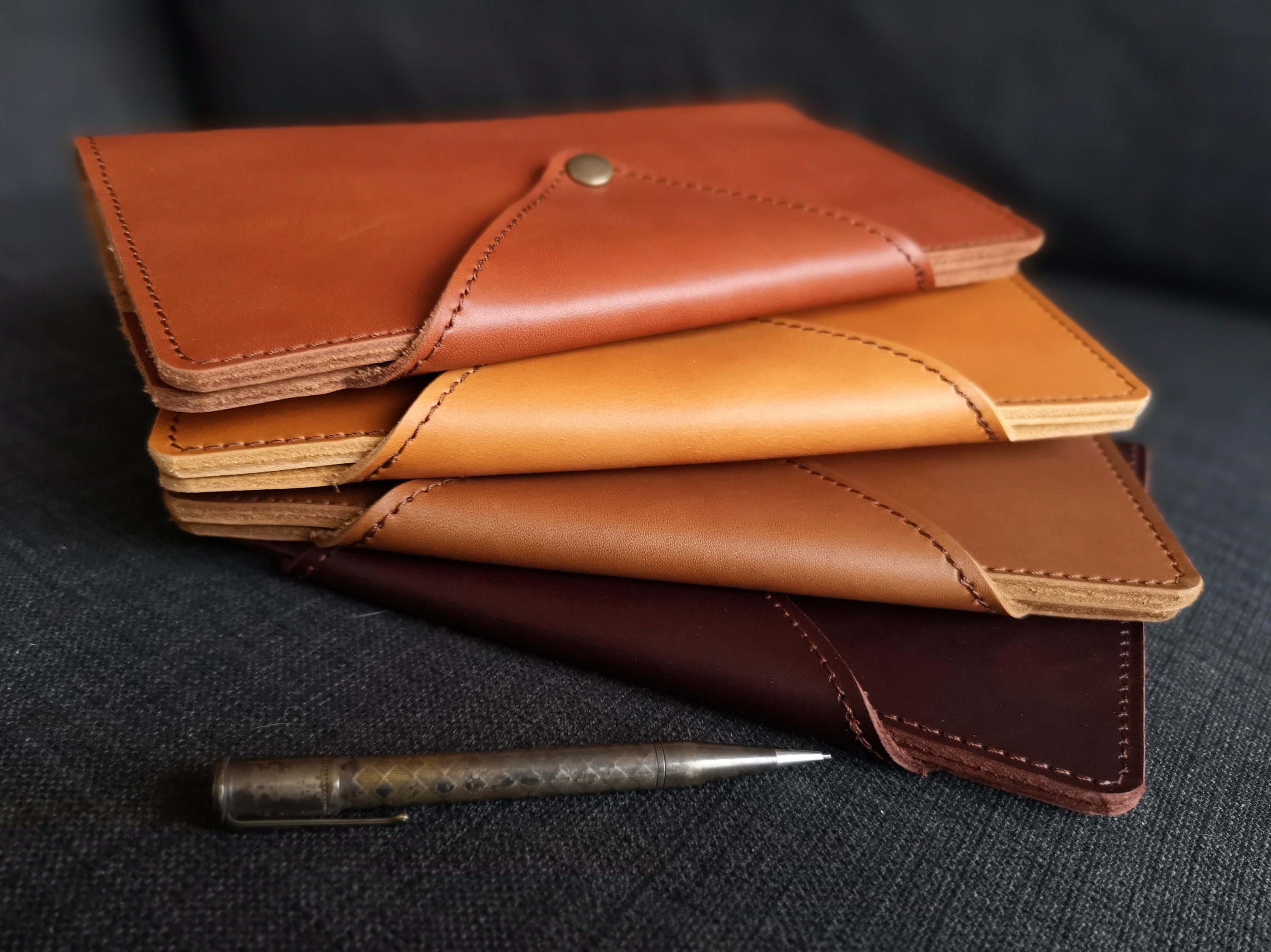 Leather Notebook Cover Vegetable Tanned, for 13 X 21 Cm Travelers ...