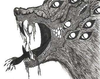 Fenrir Drawing - Etsy