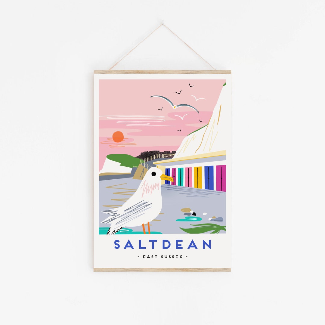 Saltdean Beach Landmark Print - Etsy