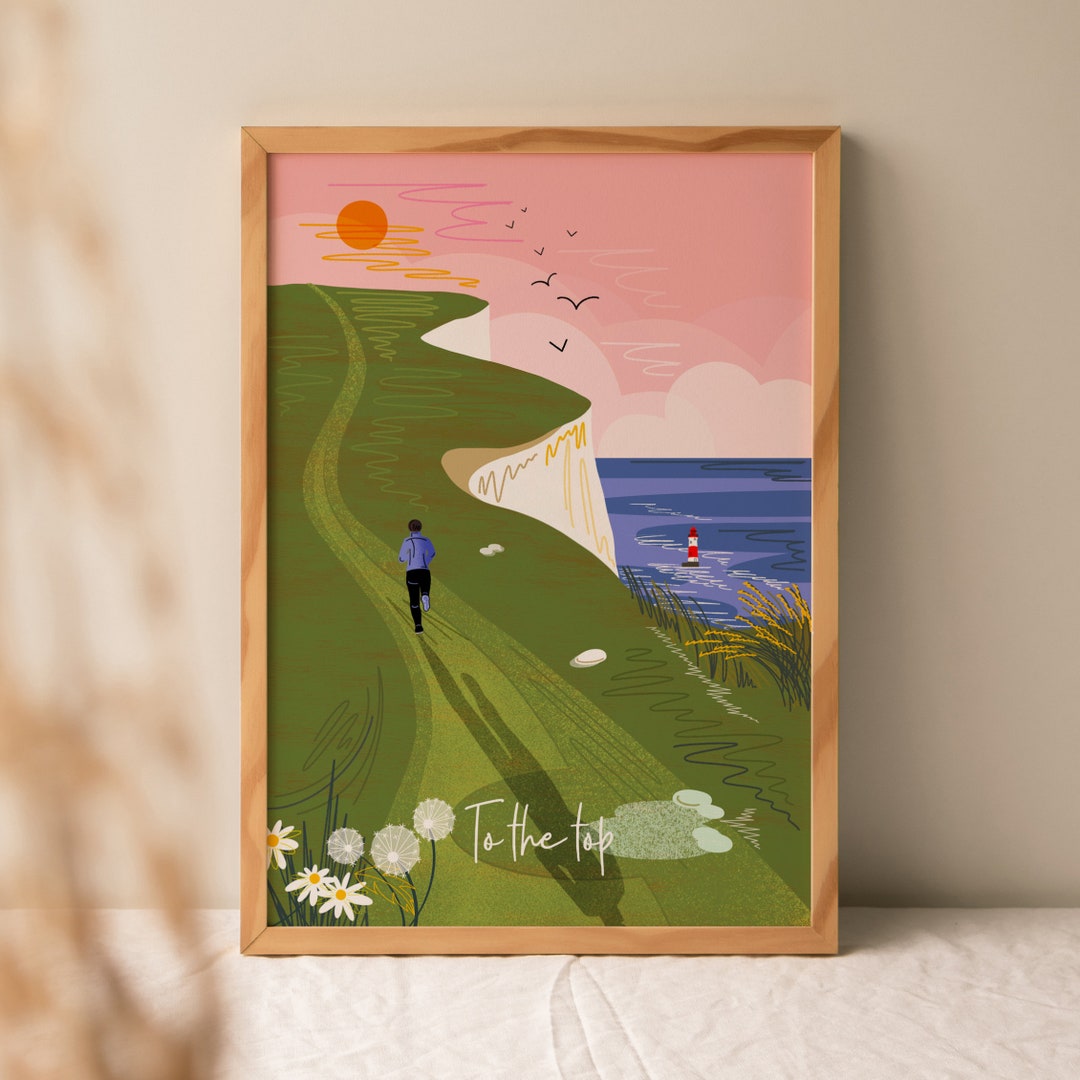 Running Print Runner Wall Art Beachy Head Marathon Print - Etsy
