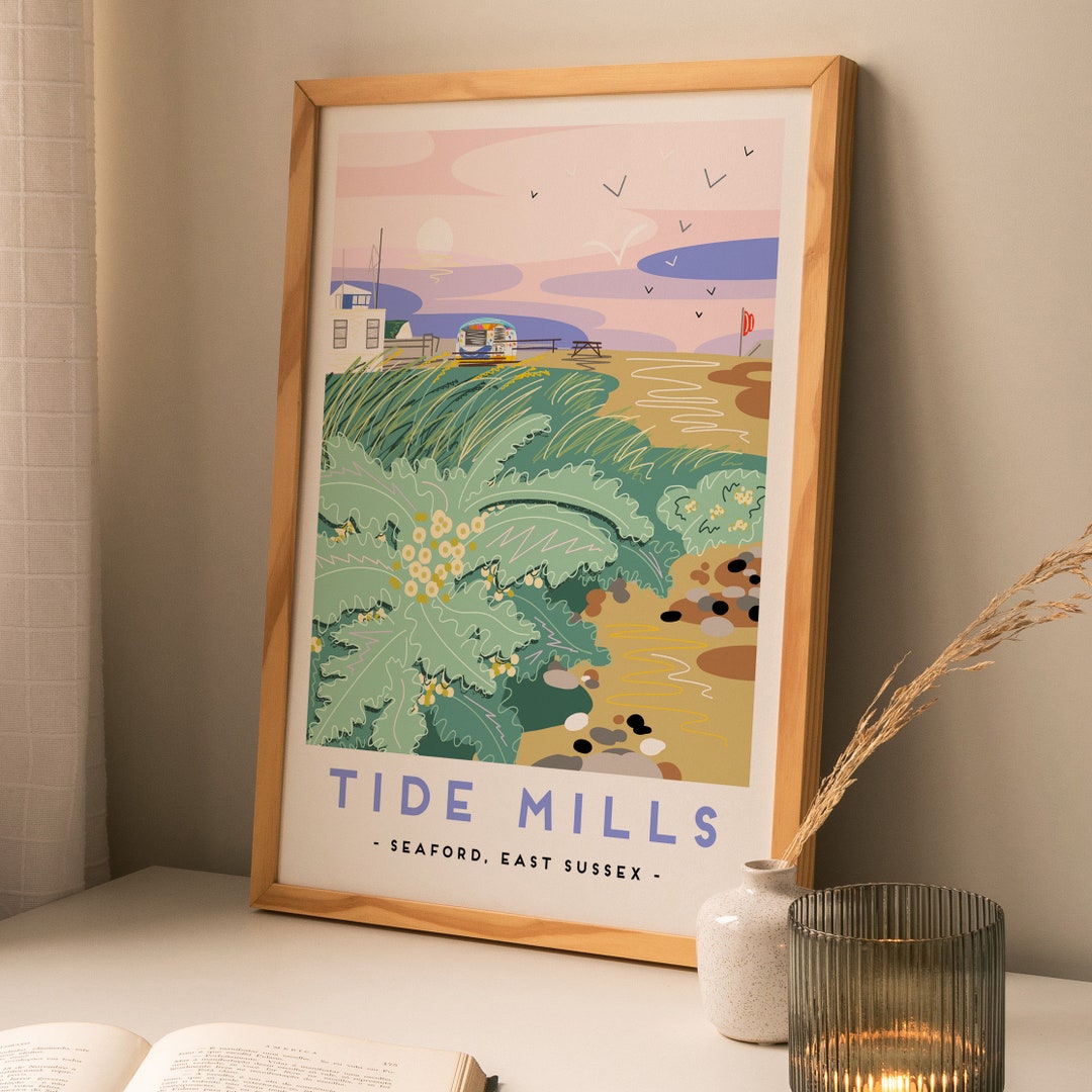 Coastal Print Tide Mills Seaford Beach Print Landmark Print East Sussex ...