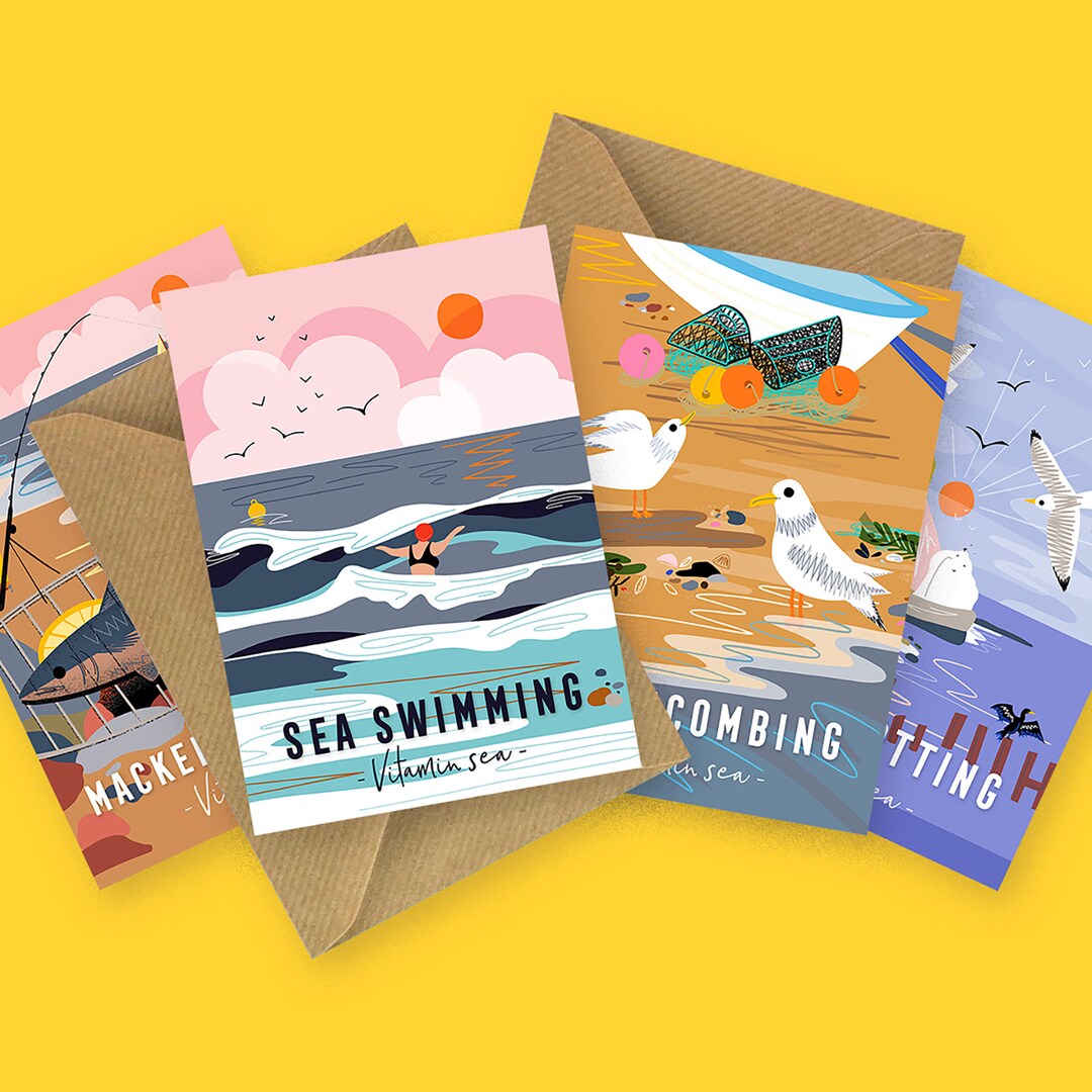Coastal Cards Seaside Card Set Vitamin Sea Cards - Etsy UK