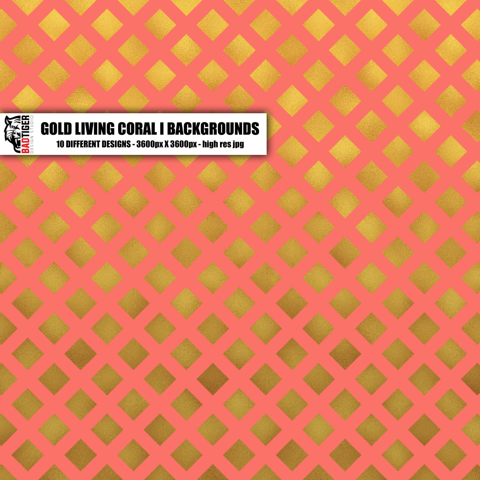 Coral Digital Paper, Coral Cardstock, Coral Texture Digital Paper, Gold ...