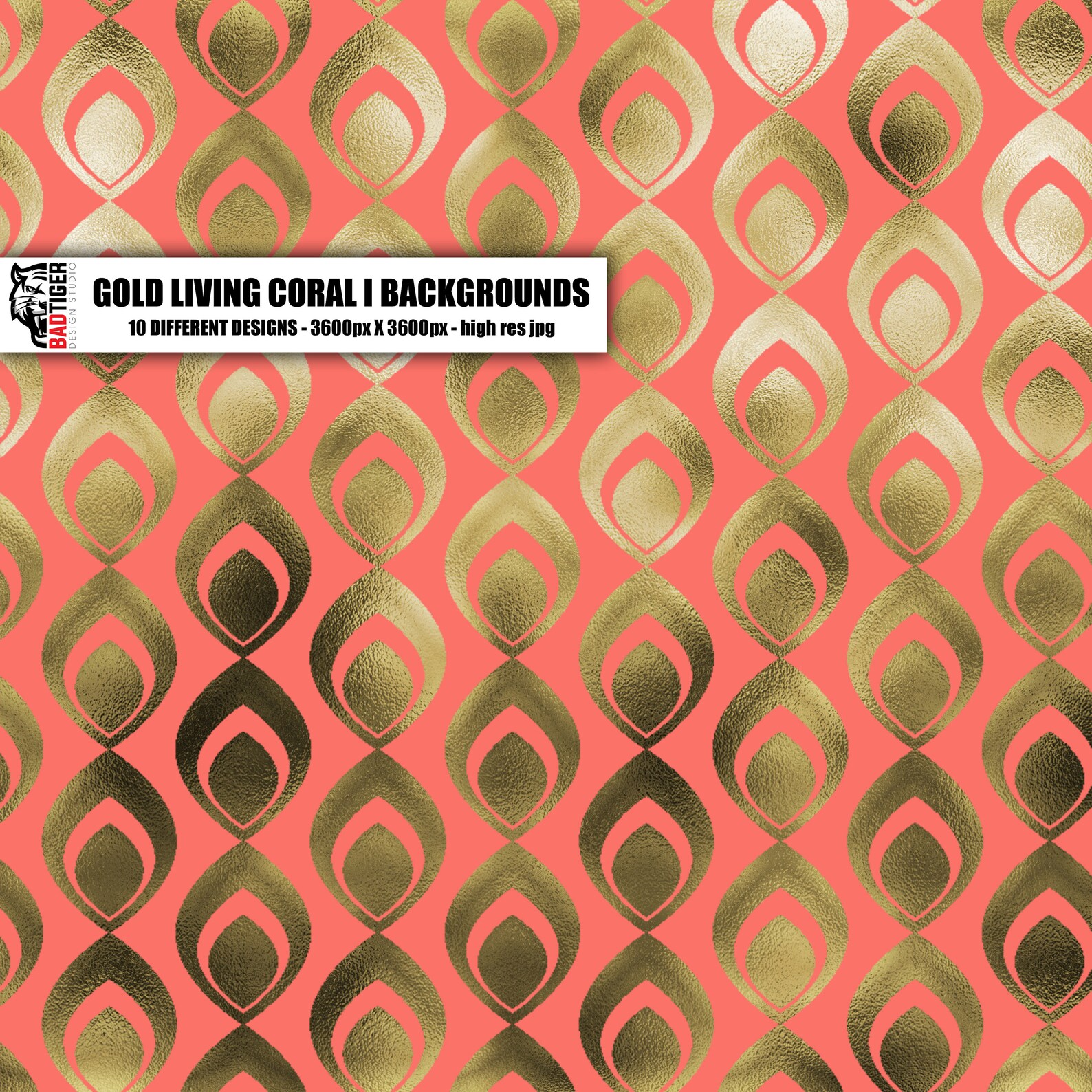 Coral Digital Paper, Coral Cardstock, Coral Texture Digital Paper, Gold ...