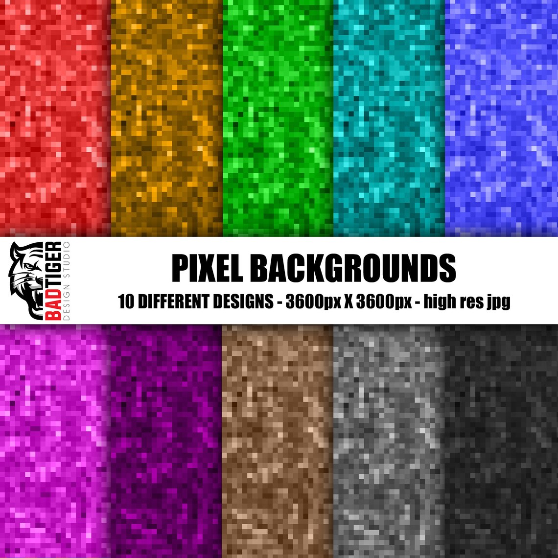 Pixel Digital Paper, Minecraft Paper, Pixel Scrapbooking Paper, Digital ...