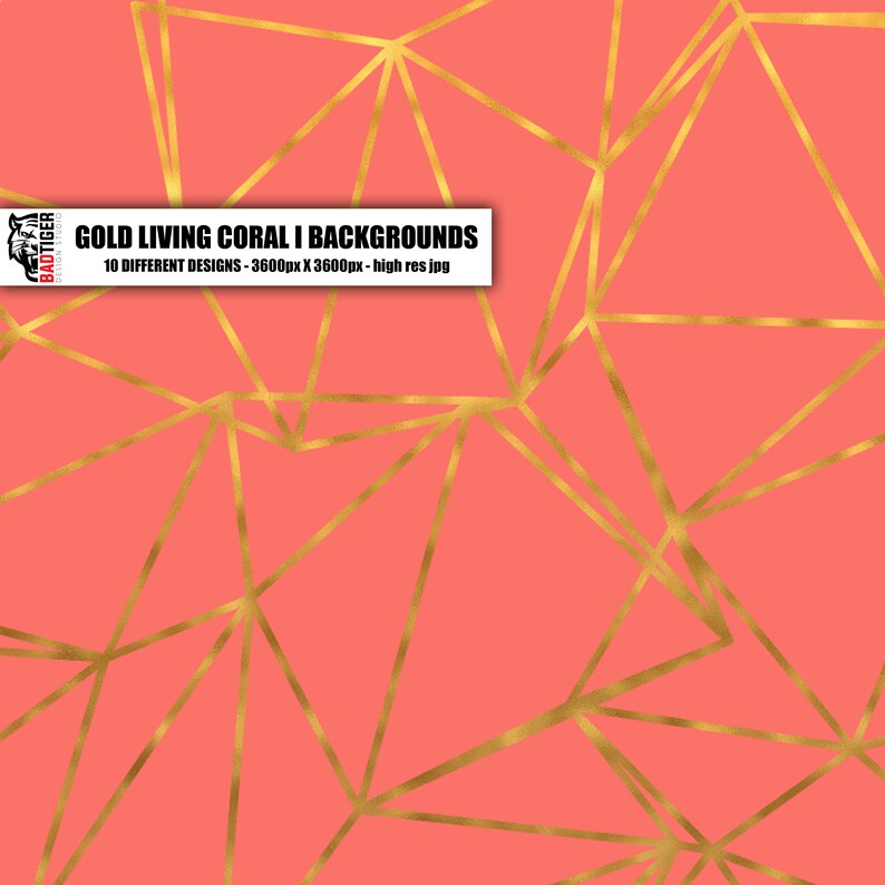 Coral Digital Paper, Coral Cardstock, Coral Texture Digital Paper, Gold ...