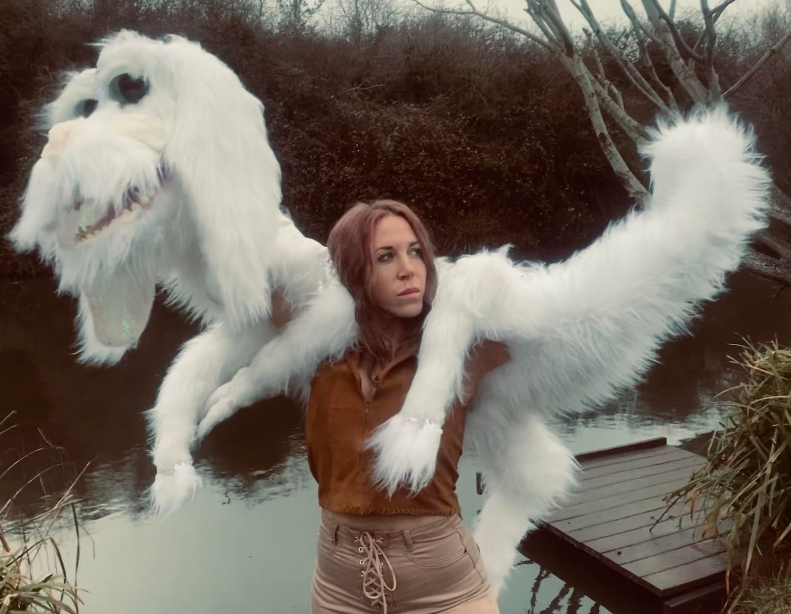 Winking AND Blinking Falkor Inspired Shoulder Puppet-made to | Etsy