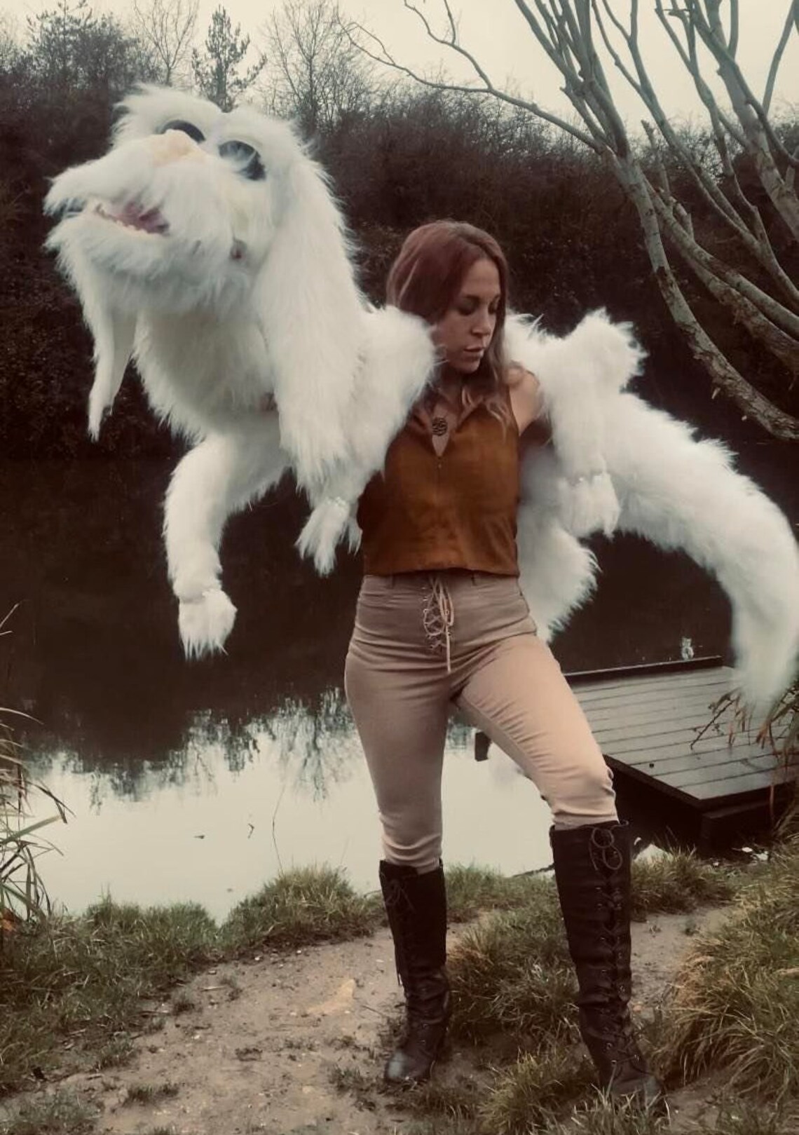 Winking AND Blinking Falkor Inspired Shoulder Puppet-made to - Etsy