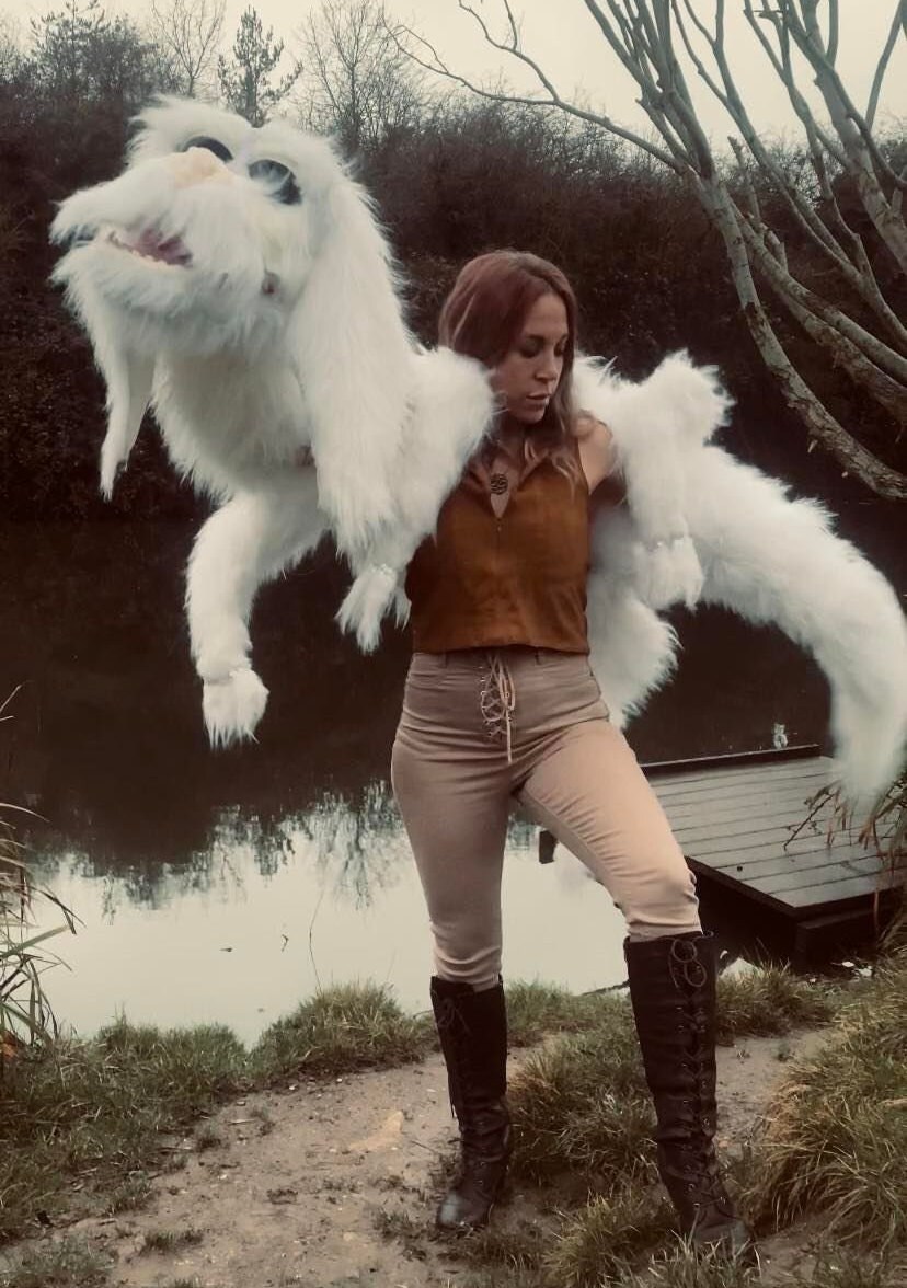 Winking AND Blinking Falkor Inspired Shoulder Puppet-made to Order - Etsy