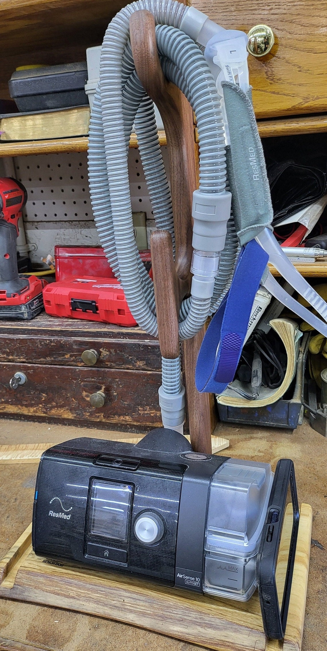 Custom Wood CPAP Machine Bedside Stand Base W/accessory Slots for Phone ...