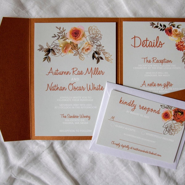 Pocket Folder Invite - Etsy