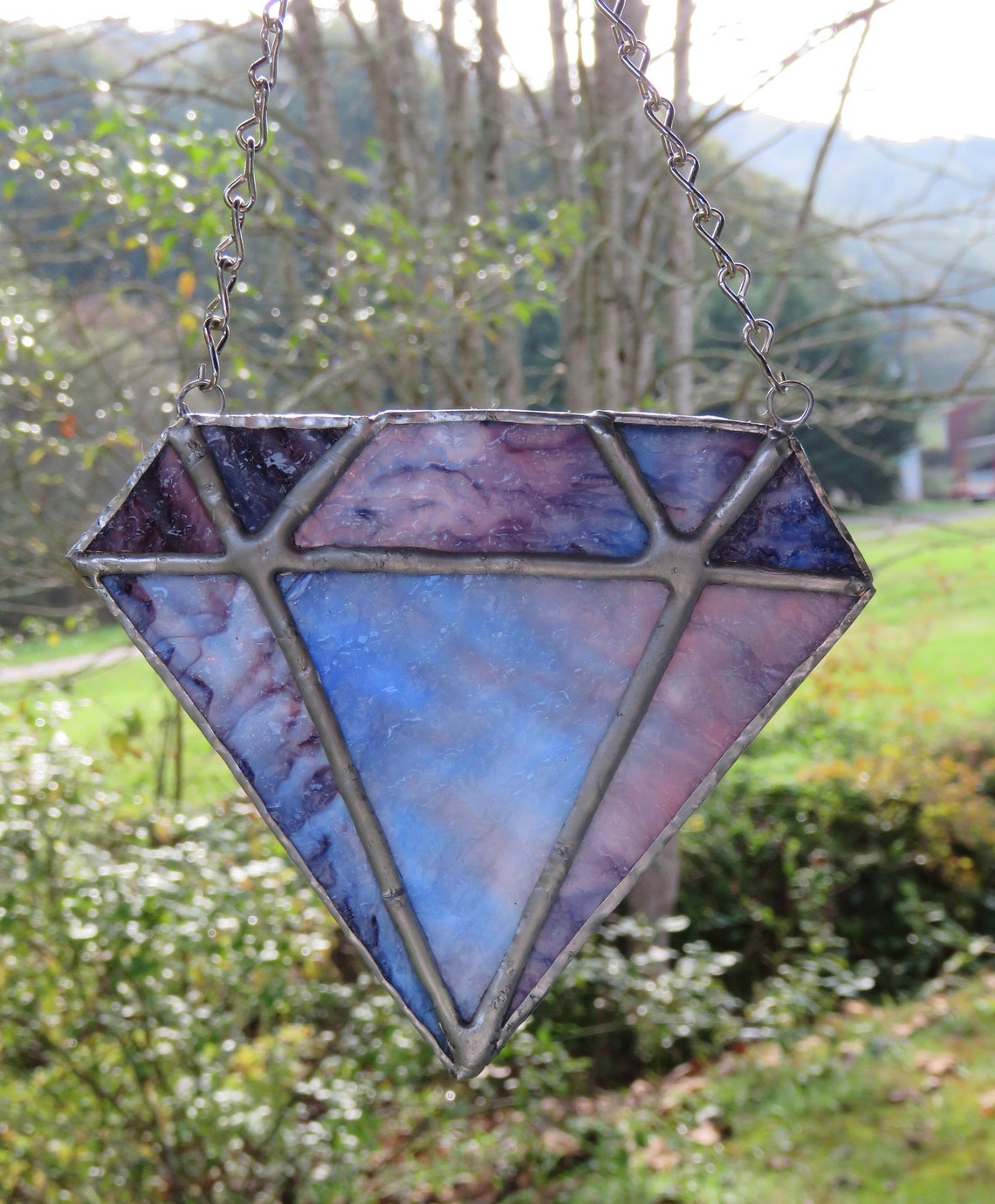 Stained Glass Gem/jewel Sun Catcher/faceted Gem Stone Sun - Etsy Sweden