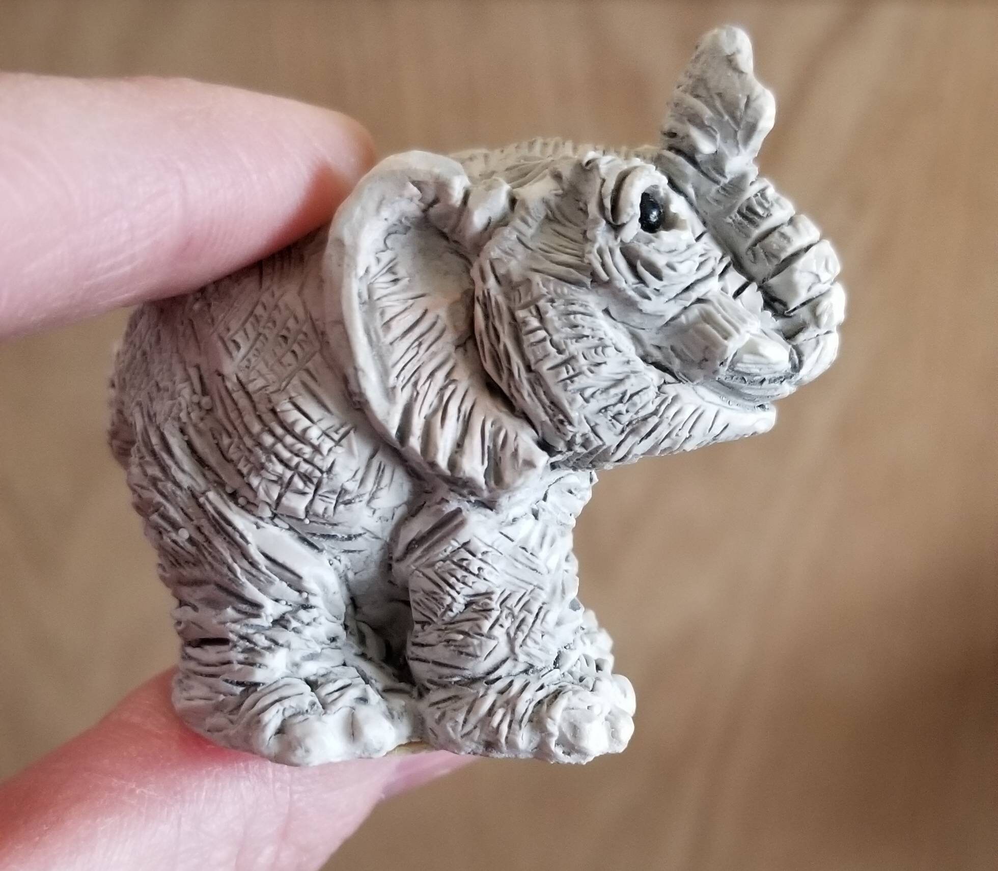 Stone Critters Little's/baby Elephant/miniature Figurine/vintage ...