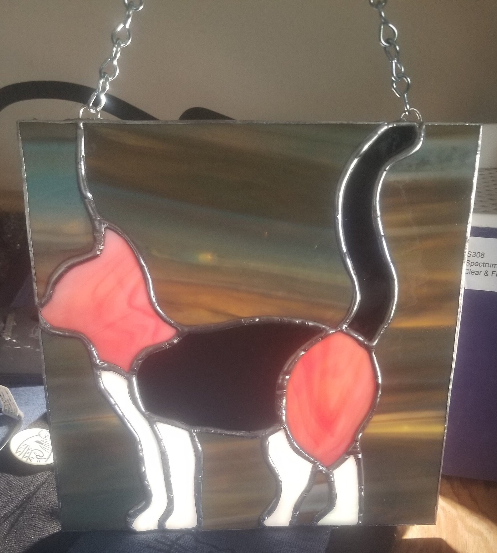 Stained Glass Calico Catglass Cat Decorhand Made - Etsy