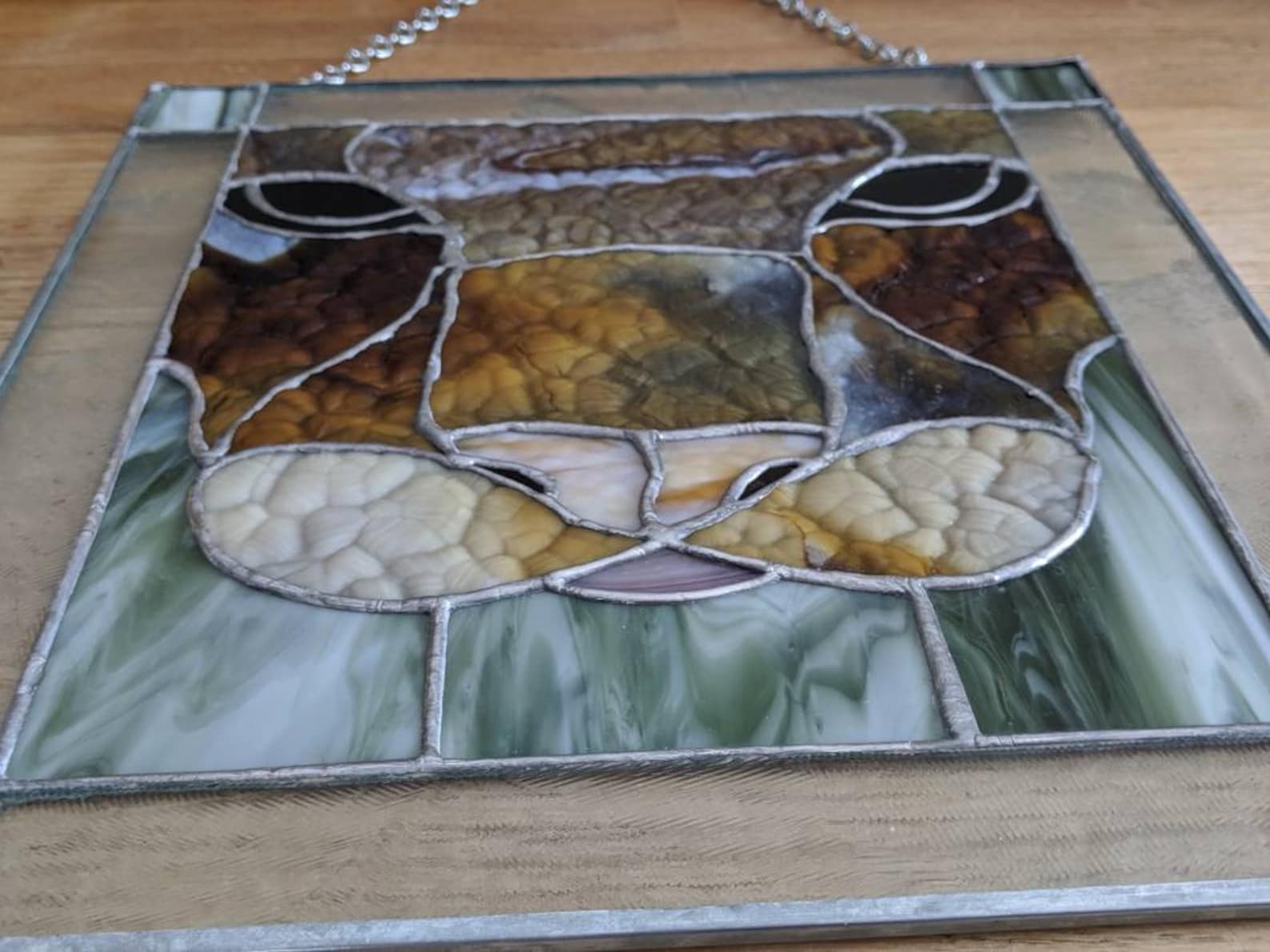 Handmade Stained Glass Leopard/rare Leopard Print Glass/big Cat/home ...